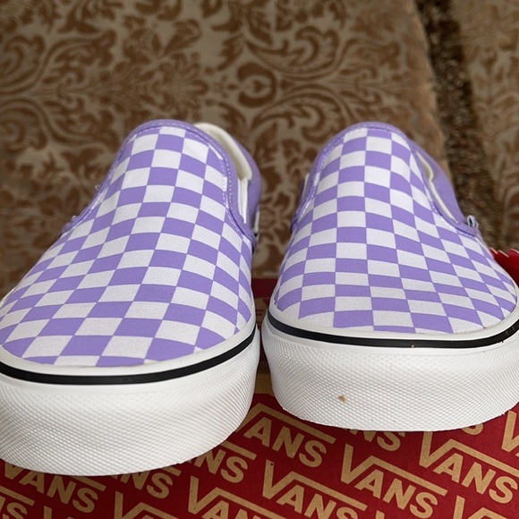 Vans | Shoes | Vans Classic Slip On Checkerboard Violet Tulip Men ...
